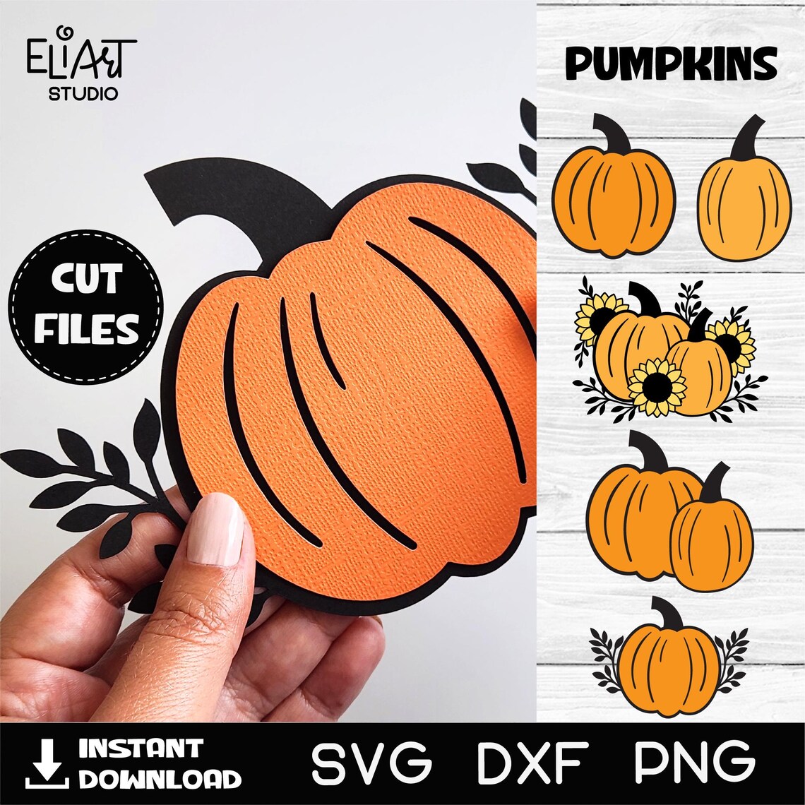 Autumn Pumpkins SVG Set, Layered Pumpkins SVG, Pumpkins Patch Cut File ...