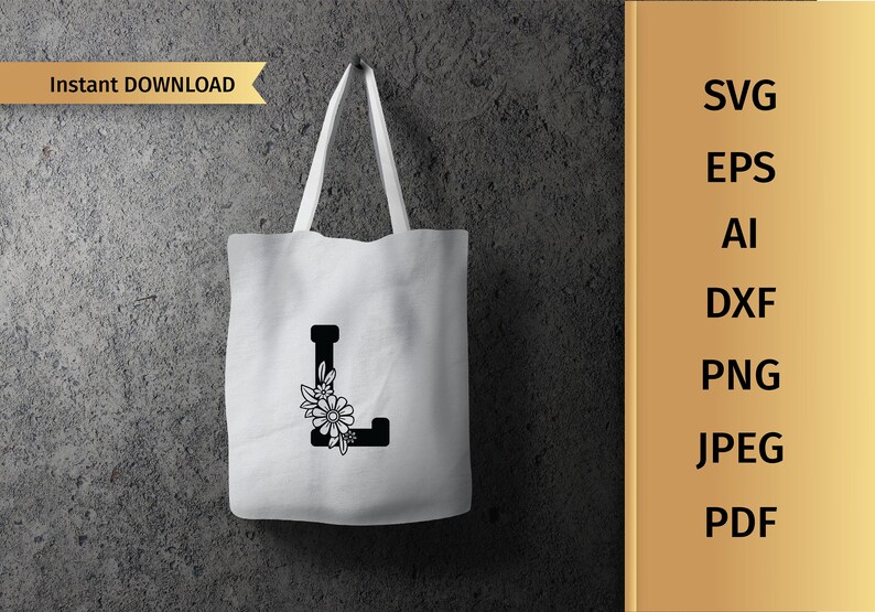 Floral Letter L SVG Monogram Letter SVG Initial SVG - Etsy