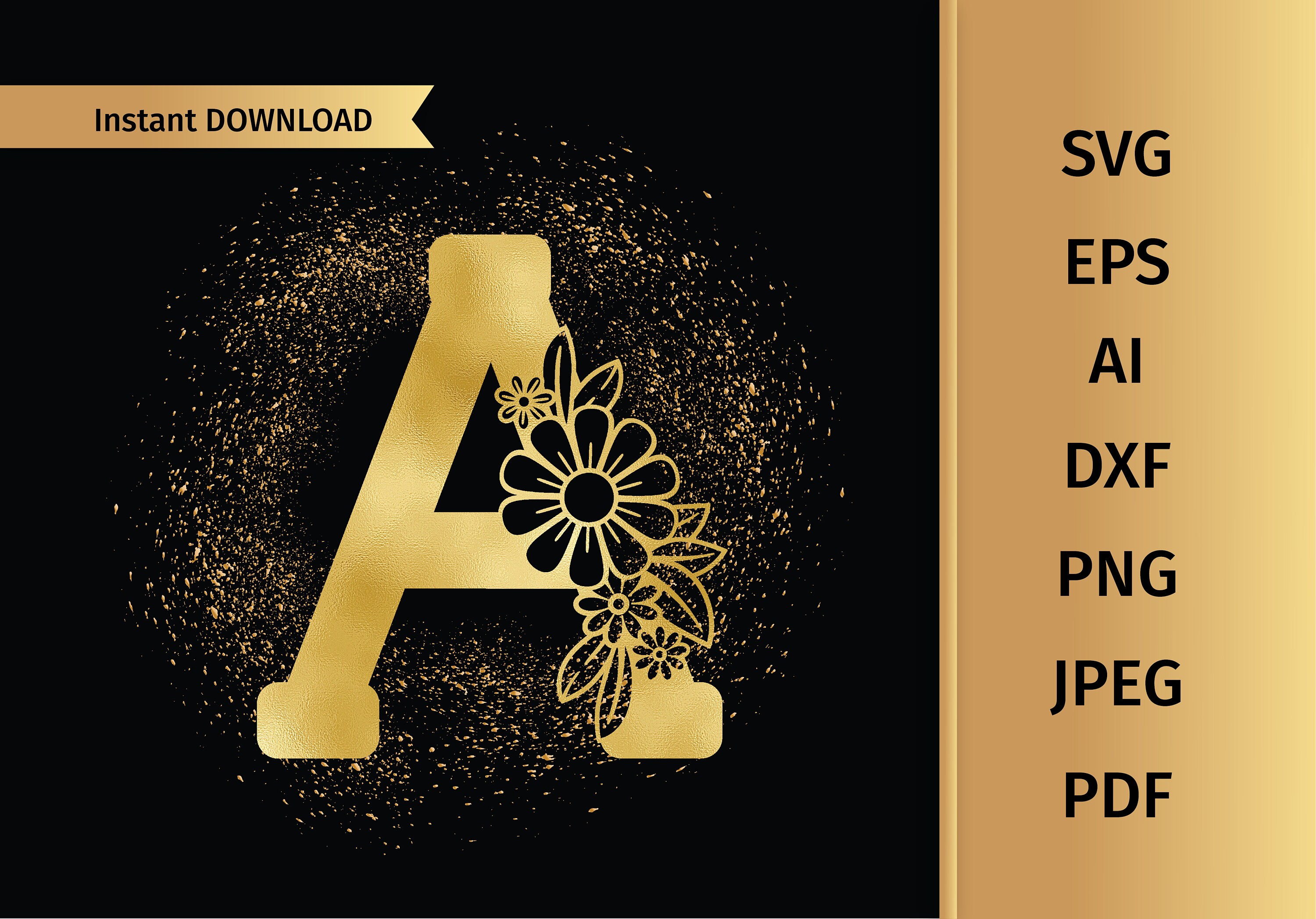 Floral Letter A Svg Monogram Letter SVG Initial SVG - Etsy
