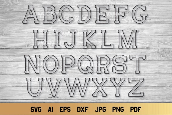 Alphabet SVG 26 Outlined Letters SVG Alphabet Initials - Etsy UK
