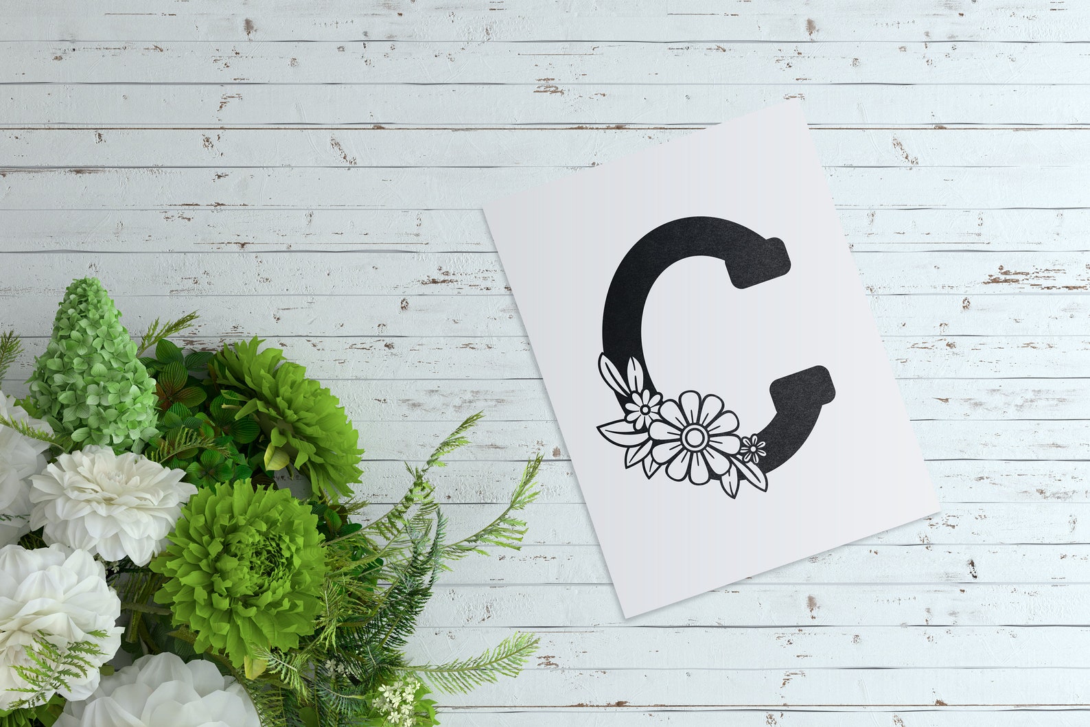 Floral Letter C SVG Flower Alphabet SVG Initial SVG - Etsy