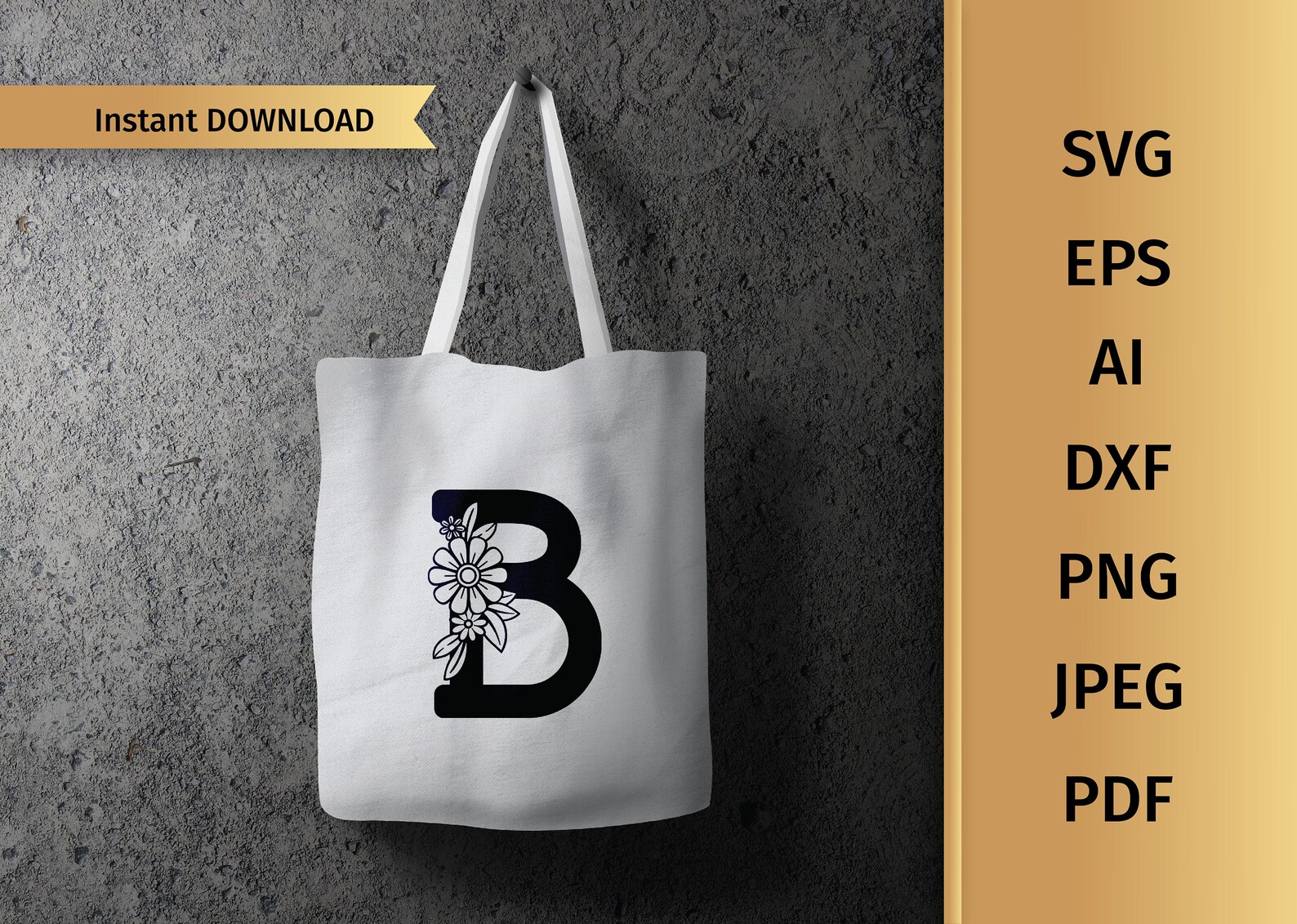 Floral Letter B Svg Flower Alphabet SVG Initial SVG | Etsy