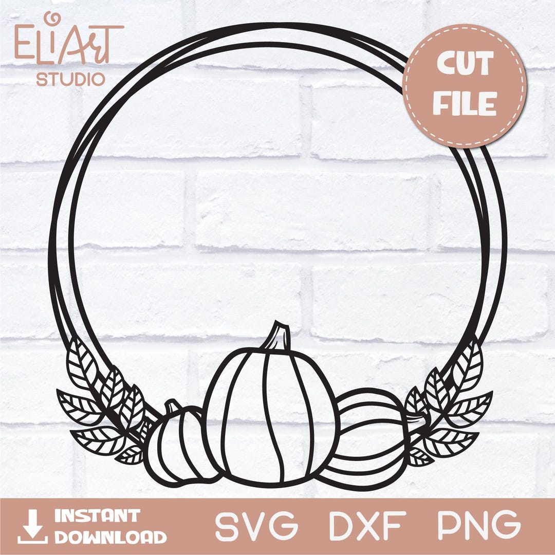Pumpkin Monogram Frame SVG, Circle Frame SVG, Fall SVG Geometric Shape ...