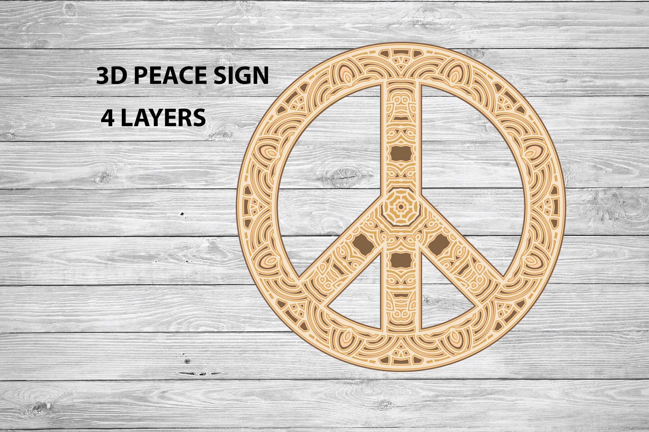 Peace Sign SVG 3d Layered Peace Symbol SVG Cut File | Etsy