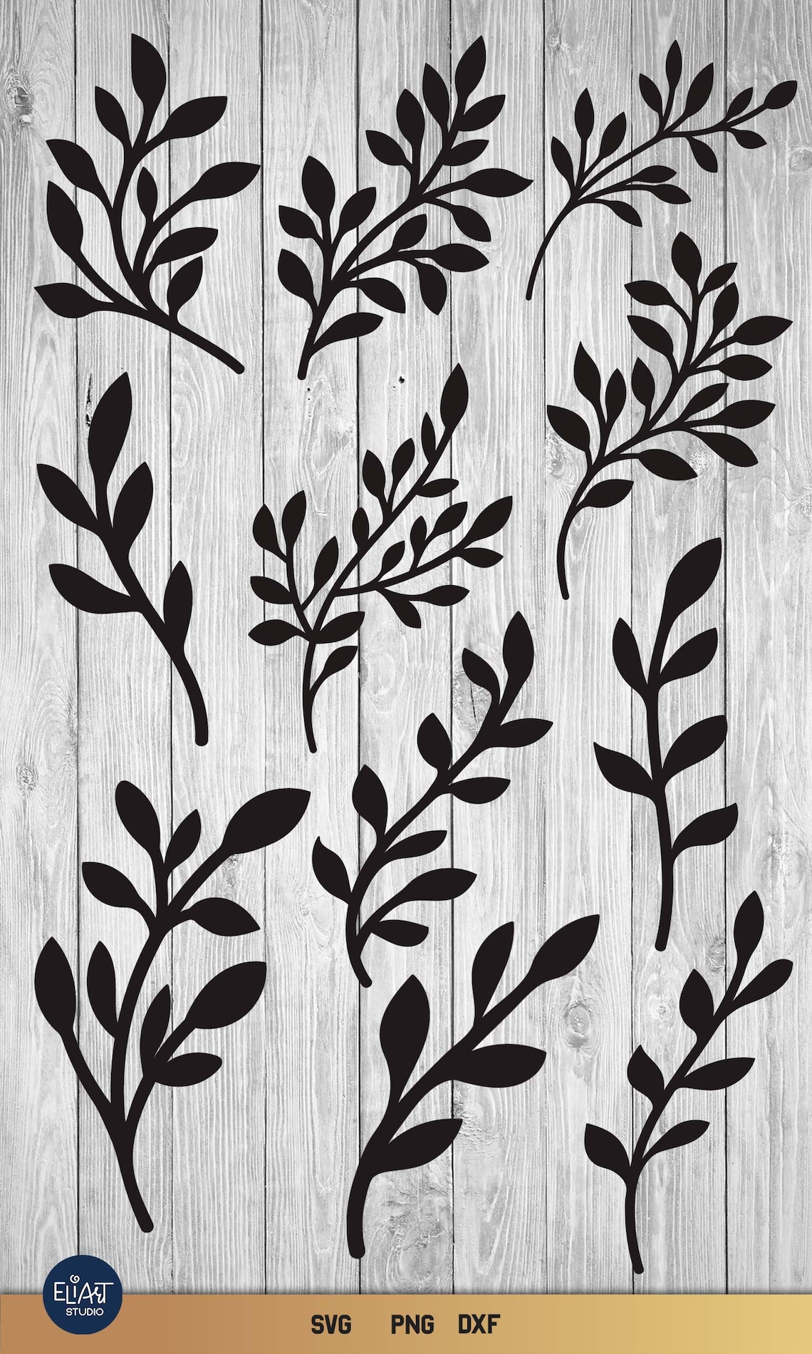 Leaves and Branches SVG Branch Silhouette PNG Bundle Tree - Etsy