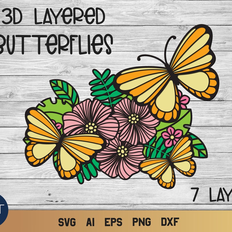 3d Butterfly Svg - Etsy
