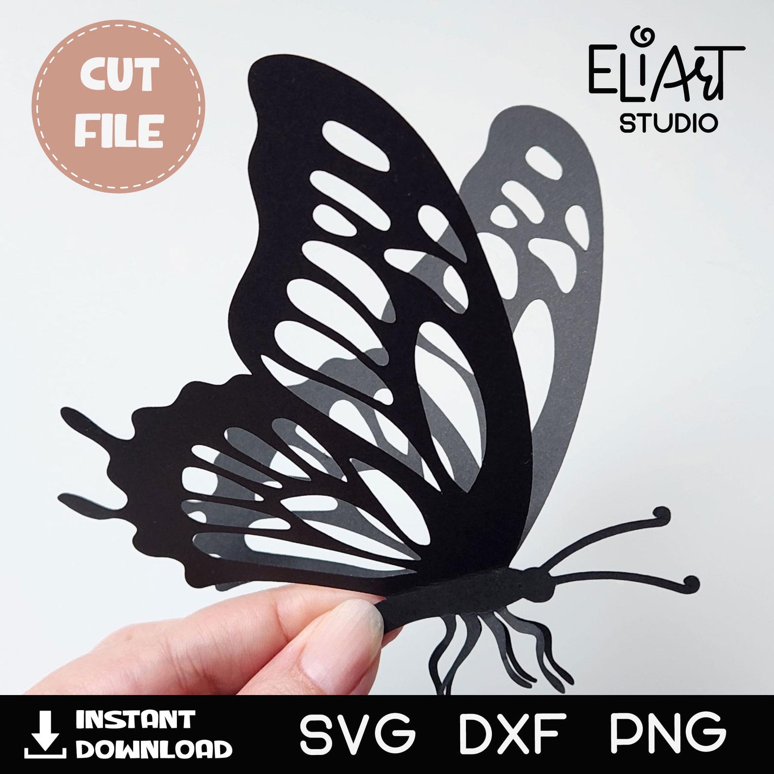 Butterfly SVG Template, 3d Butterfly Summer Cut File, Layered SVG ...