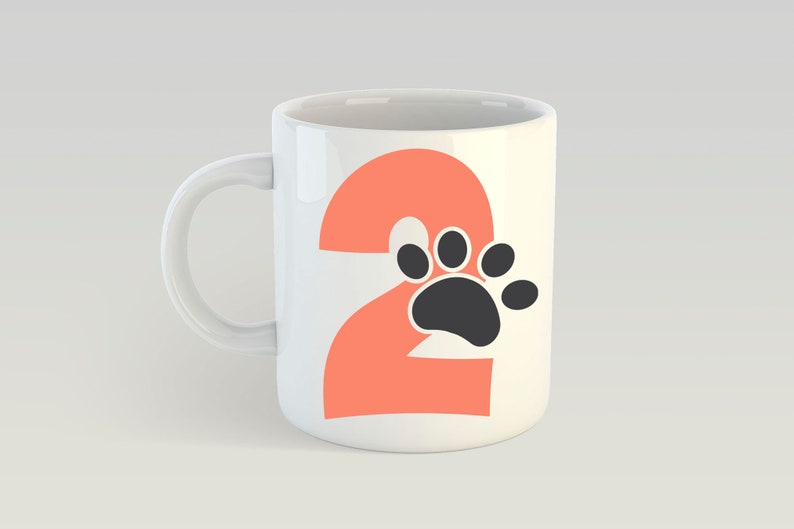 Numbers SVG Paw Print Number SVG Birthday Party Decor. - Etsy