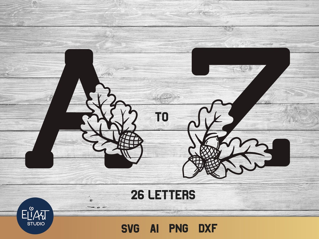 Fall Alphabet SVG, Oak Leaves SVG Abc, 26 Alphabet Letters SVG. - Etsy