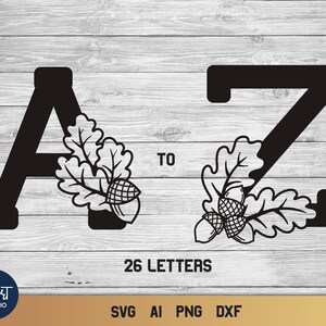 Fall Alphabet SVG, Oak Leaves SVG Abc, 26 Alphabet Letters SVG. - Etsy