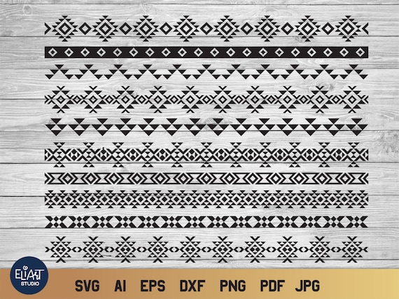 Aztec Pattern Black And White Border