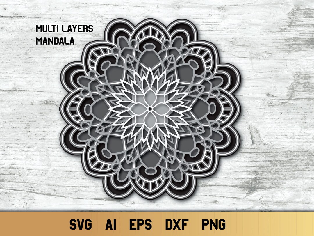 Mandala SVG, 3D Layered SVG Mandala, 3d Paper Template. - Etsy