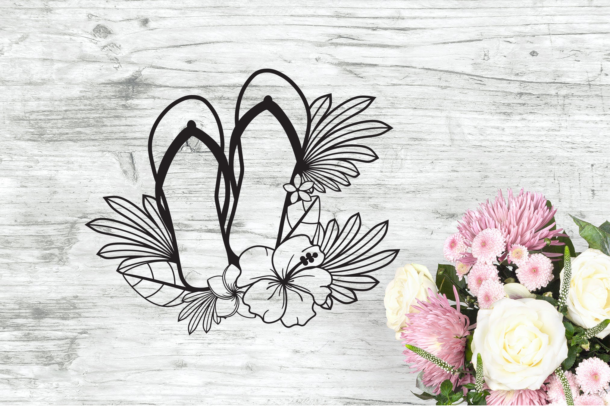 Flip Flop SVG Summer SVG Beach SVG. | Etsy