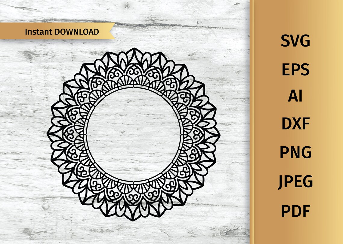 Mandala Monogram Svg Split Mandala Svg Mandala Frame Svg | Etsy Israel