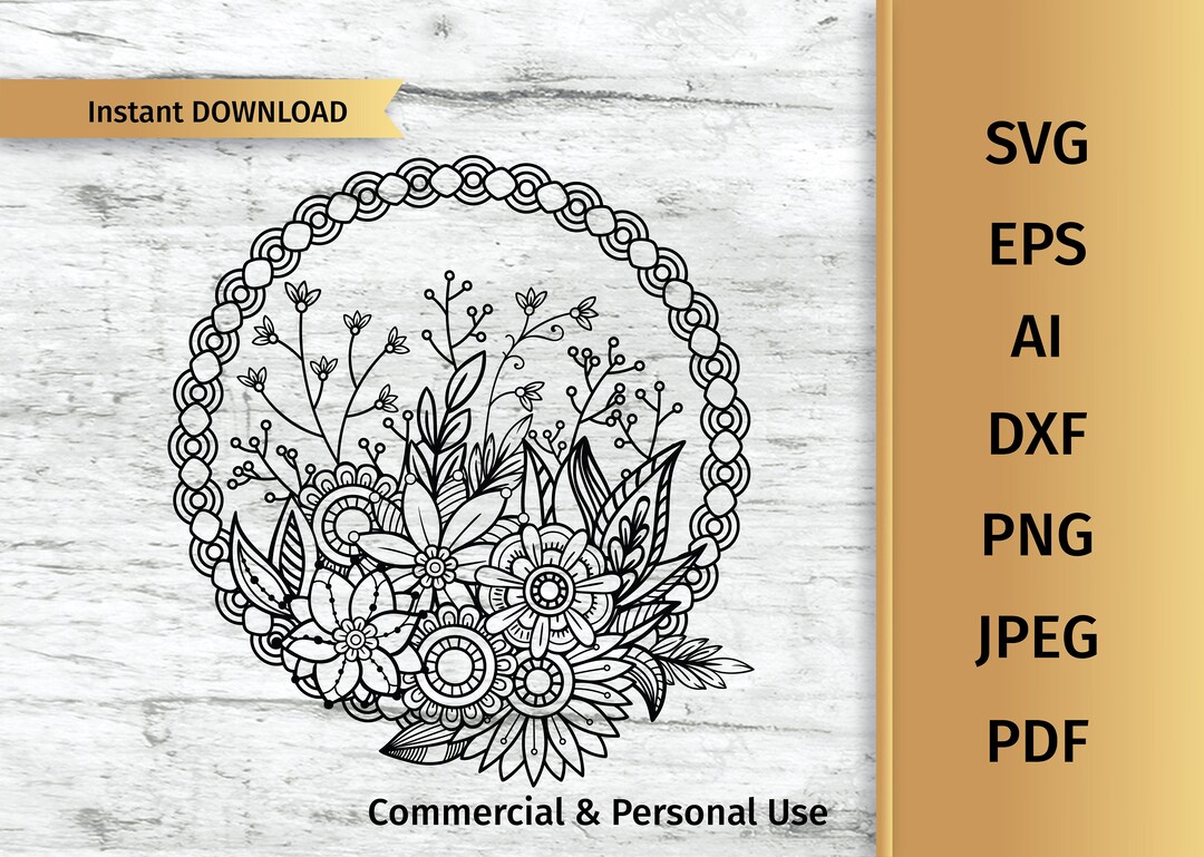 Floral Bouquet Svg, Floral Swag Svg, Vector Flowers Commercial Use. - Etsy