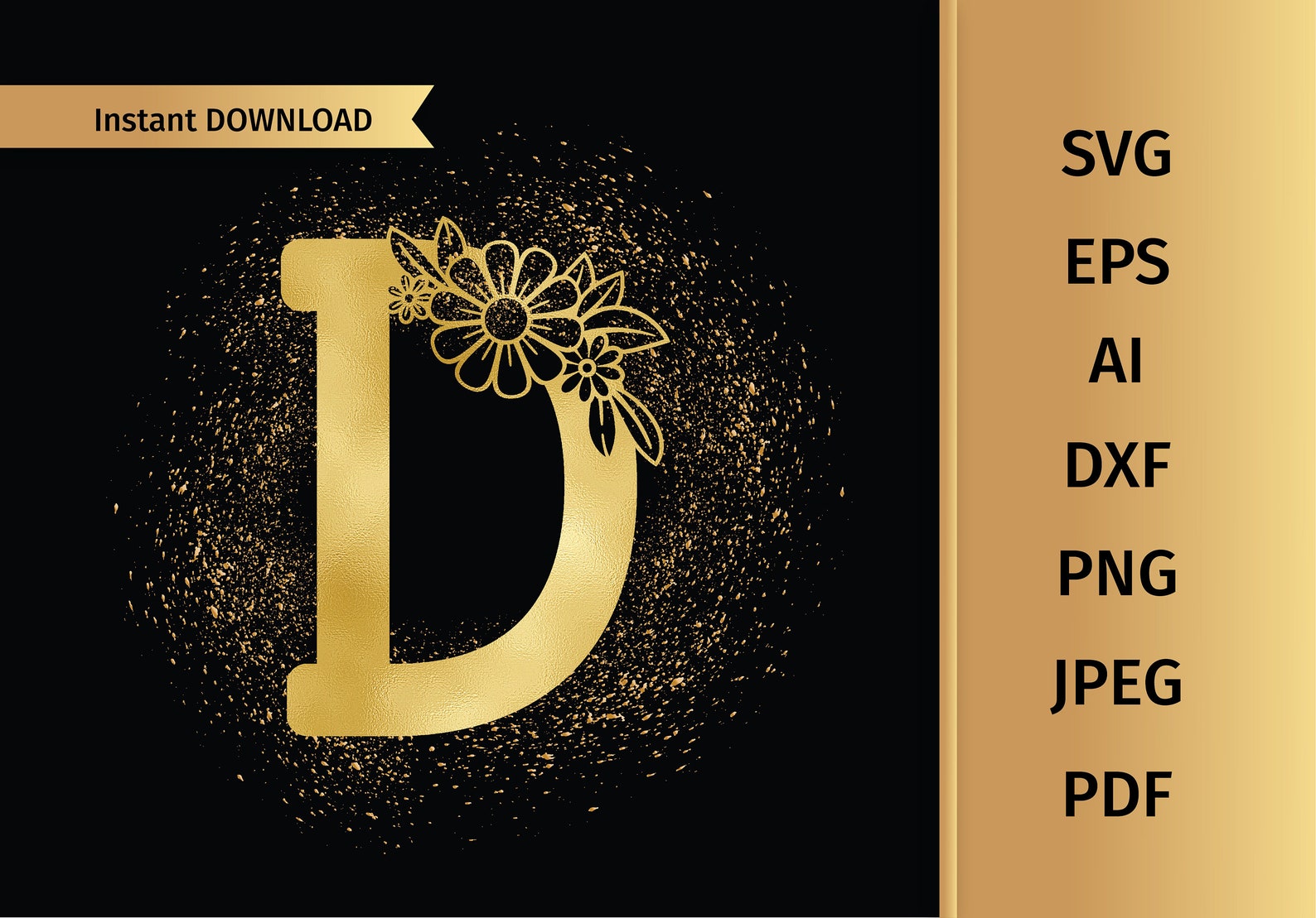 Floral Letter D Svg Flower Alphabet Svg Initial Svg - Etsy Canada