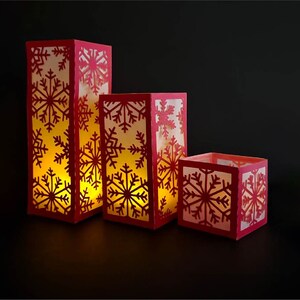 3d Snowflakes Lantern SVG, Lantern SVG With Snowflakes, Paper Led ...
