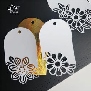 Gift Tag SVG Bundle, Floral Tag SVG Template, Tags With Flowers. - Etsy