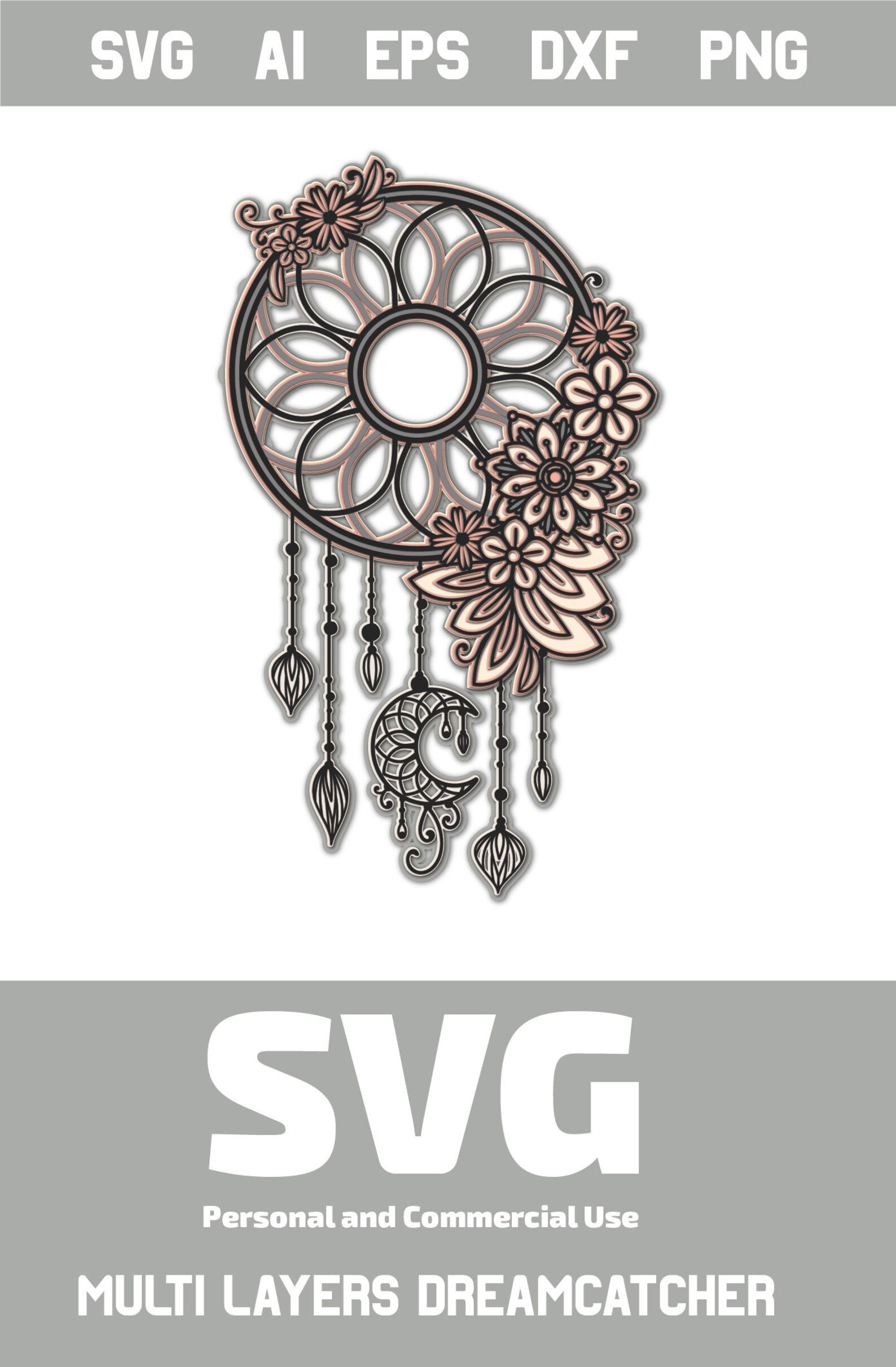 Dream Catcher SVG 3d Layered Boho Dreamer SVG Cut File With - Etsy ...