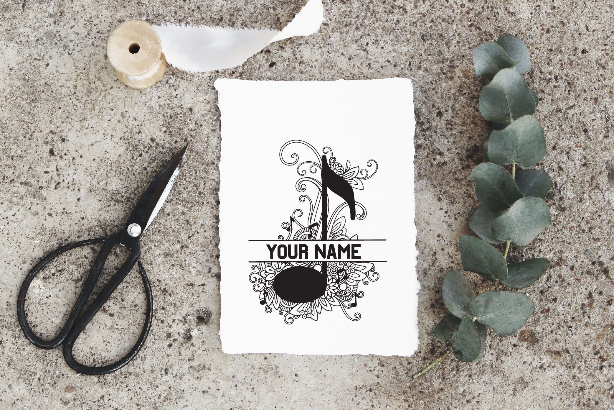 Music Notes SVG Music Split Monogram SVG Digital File With | Etsy