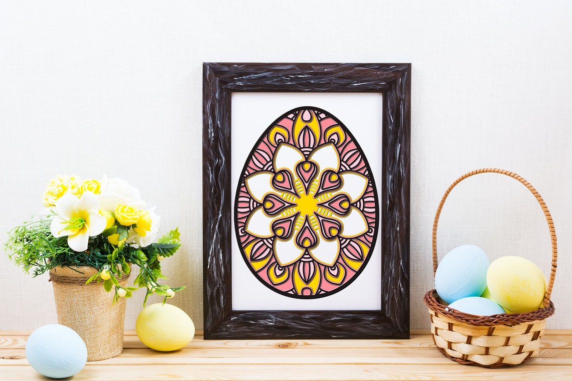 Easter Egg SVG Bundle 3D Layered SVG Easter Egg Mandalas - Etsy