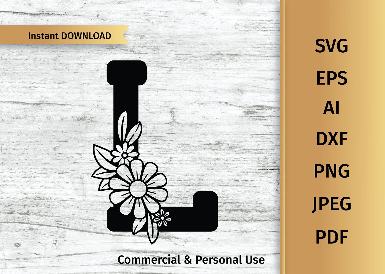 Floral Letter L SVG Monogram Letter SVG Initial SVG - Etsy