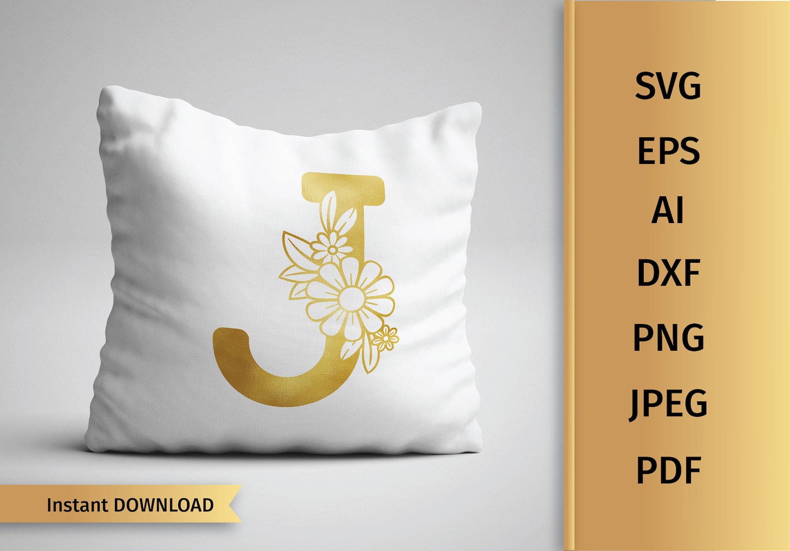 Floral Letter J Svg Flower Alphabet SVG Initial SVG - Etsy Canada