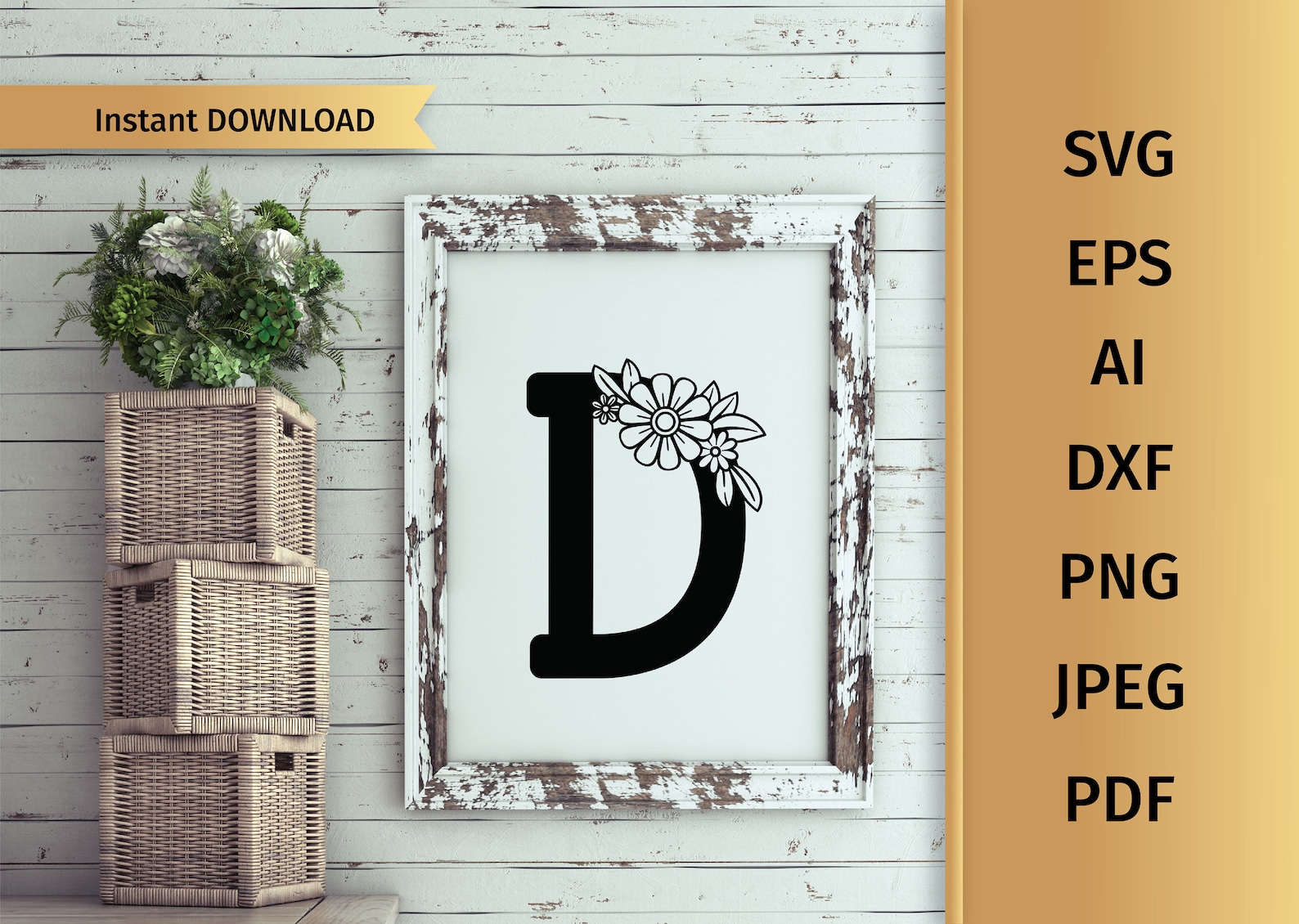 Floral Letter D Svg Flower Alphabet Svg Initial Svg - Etsy Canada