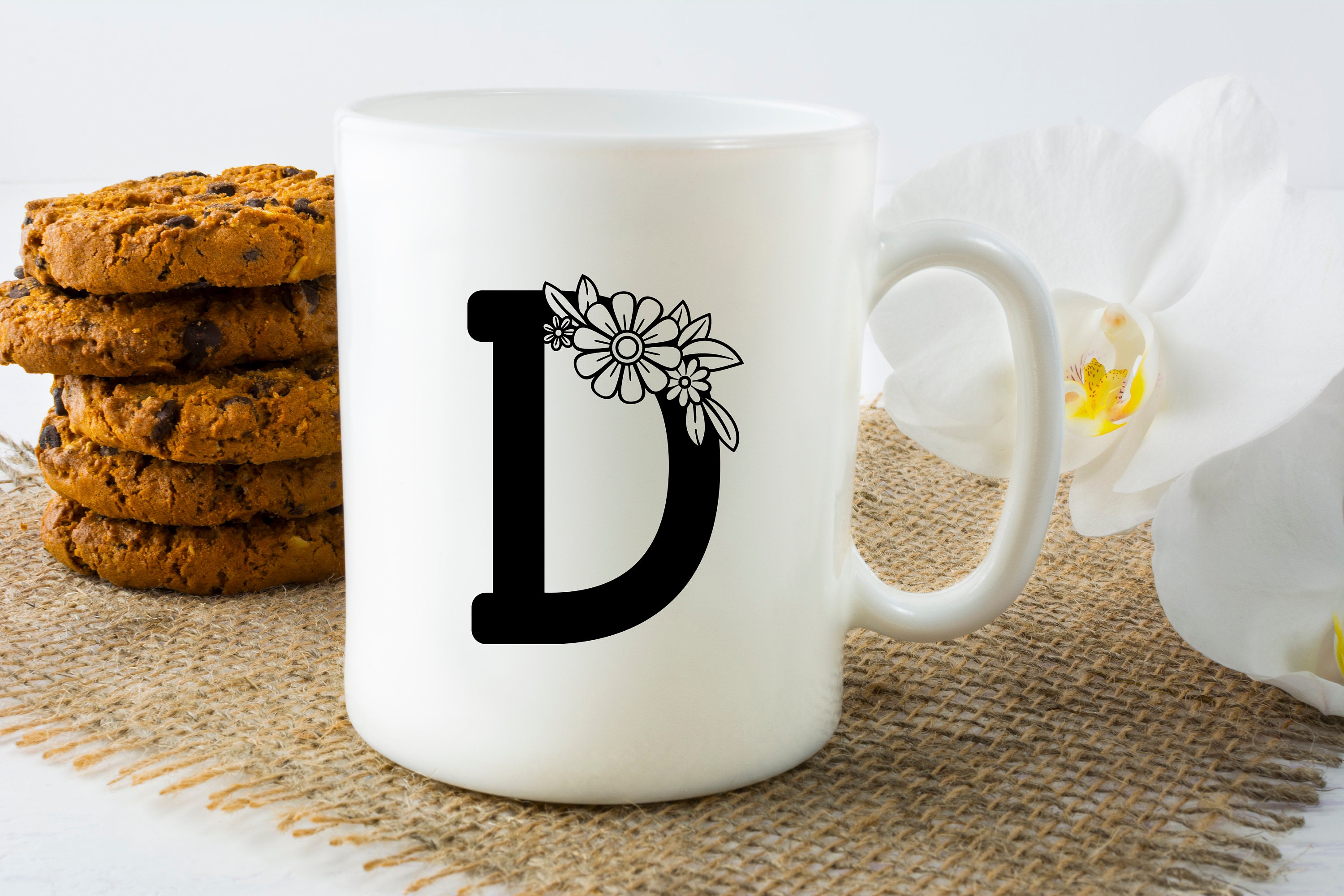 Floral Letter D Svg Flower Alphabet Svg Initial Svg - Etsy