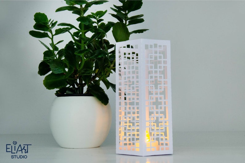 3d SVG Paper Lantern Hexagon Shape Lantern Led Candle Holder - Etsy