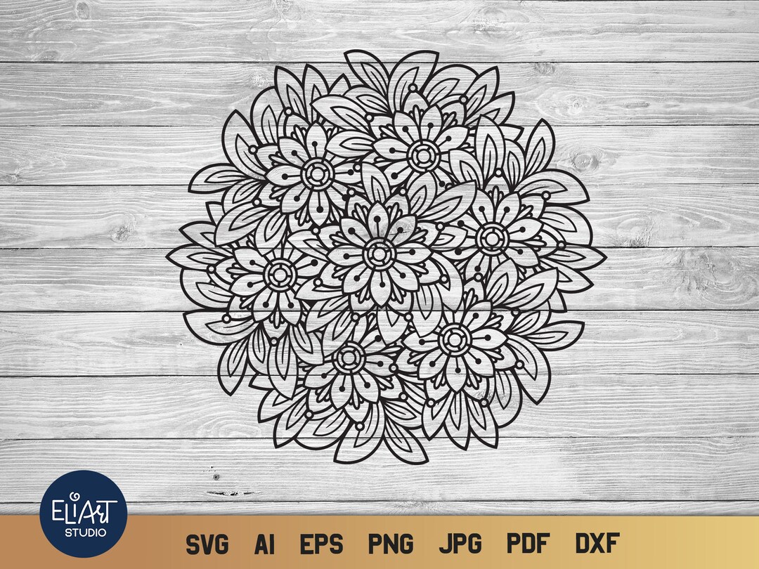 Mandala Flower SVG, Summer SVG Floral Design, Floral Mandala SVG. - Etsy