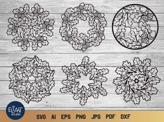Mandala SVG Bundle Fall Mandala SVG Oak Leaves Acorn Wreath - Etsy Canada