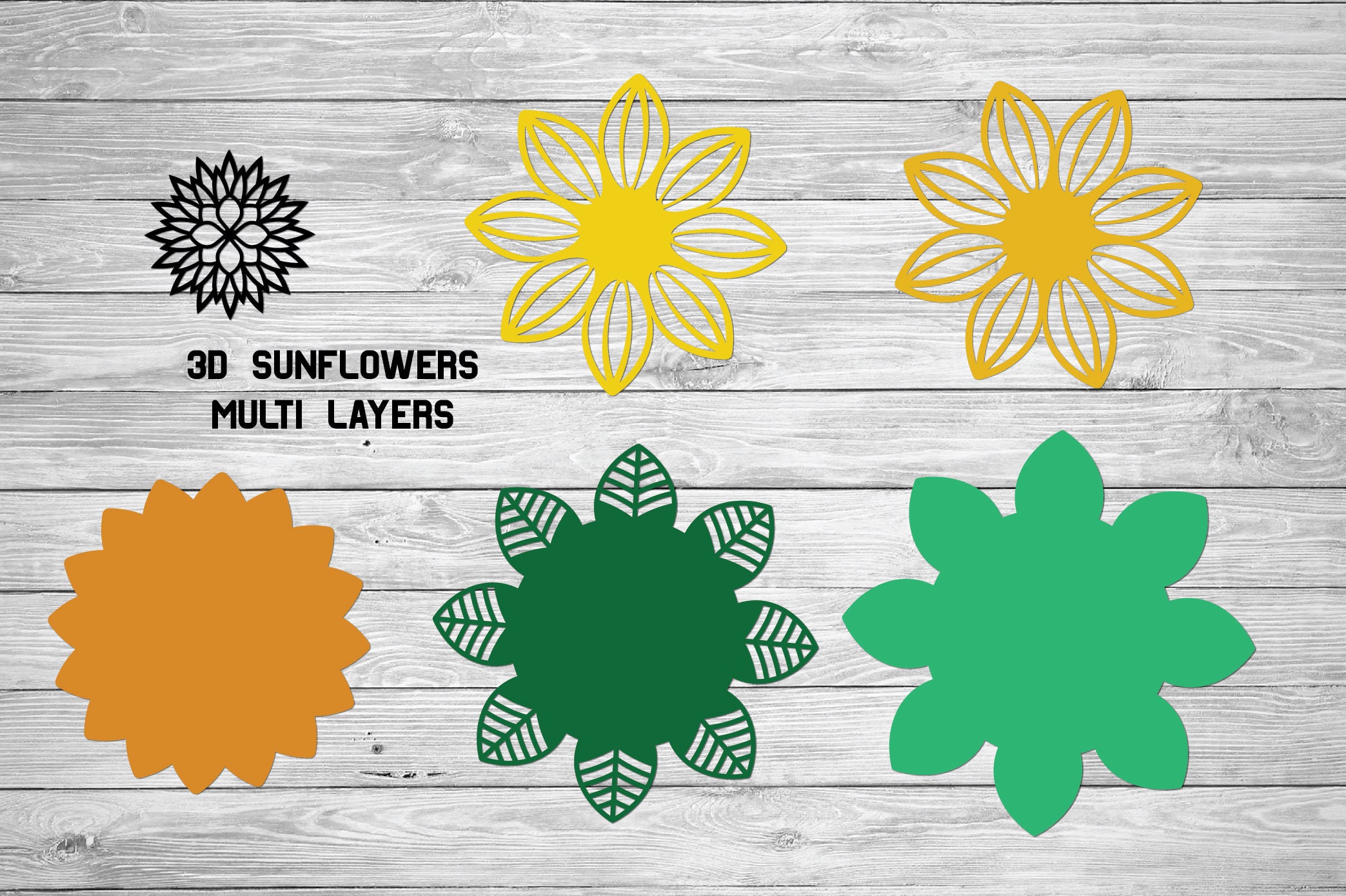 3D Layered Sunflower SVG Sunflower Mandala SVG Floral SVG - Etsy