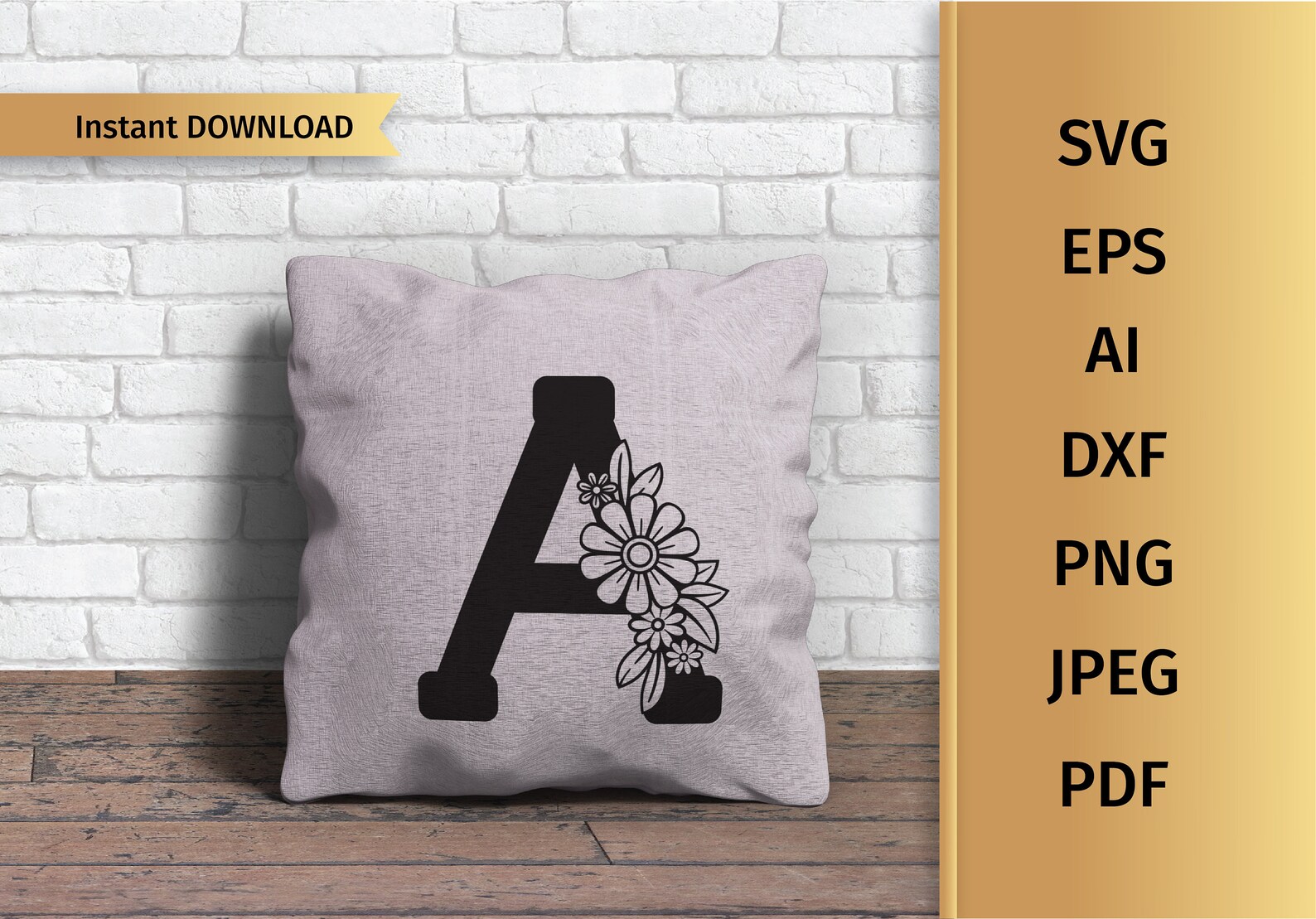 Floral Letter A Svg Monogram Letter SVG Initial SVG | Etsy