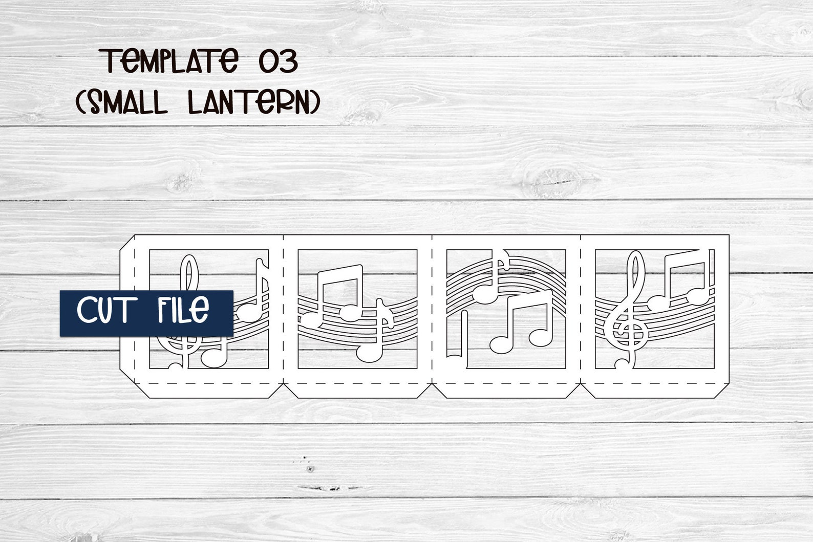 Music Lantern SVG, 3d Paper Lantern SVG With Musical Notes, Led Candle ...