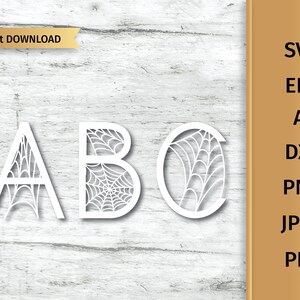 Spider Web Letters SVG, Spider Web Alphabet SVG, Halloween SVG. - Etsy