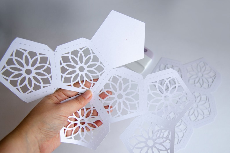 Mandala Paper Lantern SVG, 3d SVG Pentagon Shape Lantern, Mandala Candle Holder. - Etsy