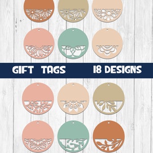 Gift Tag SVG Bundle, Floral Tag SVG Designs, Tags With Flowers and ...