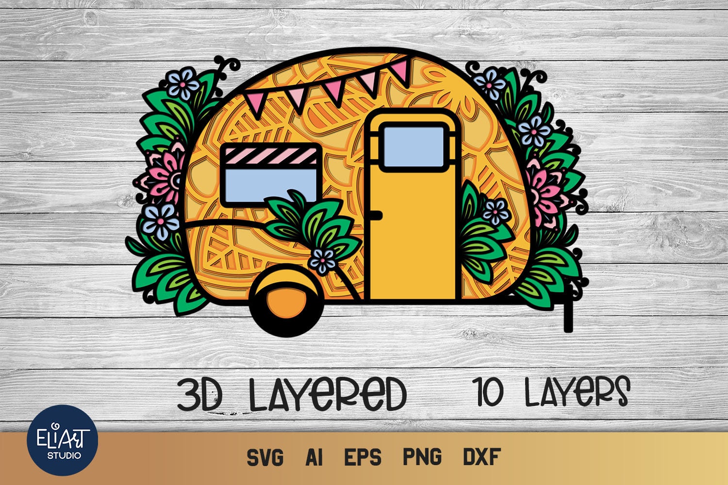 Happy Camper Bundle SVG 3D Layered SVG Camper Camping SVG. - Etsy UK