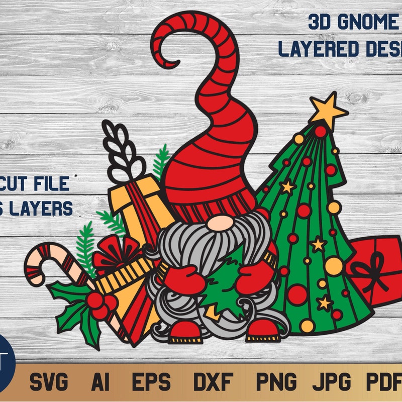 Christmas Gnome Svg - Etsy