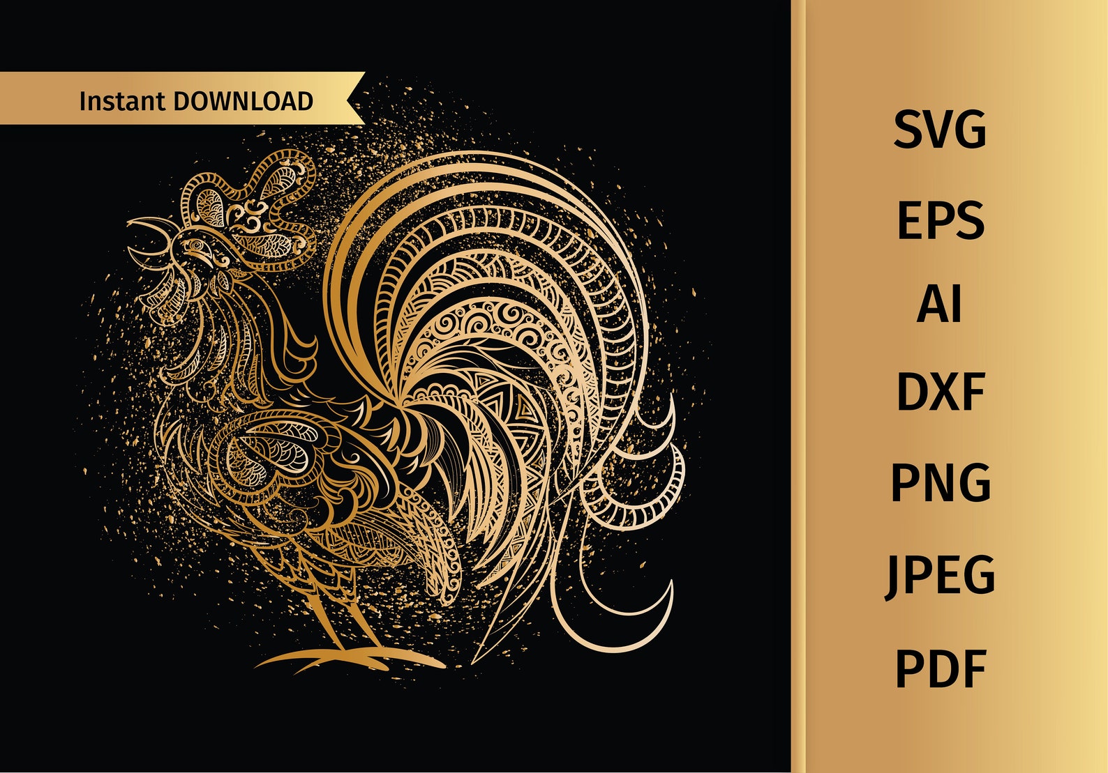 Gallo SVG Gallo Mandala SVG Granja SVG Uso Comercial. | Etsy España