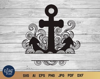 Waves Monogram Svg - Etsy