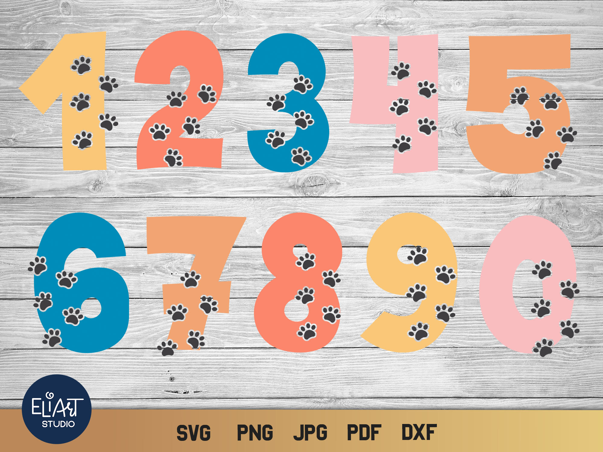 Paw Print Number SVG Numbers SVG Birthday Party Decor. - Etsy Ireland