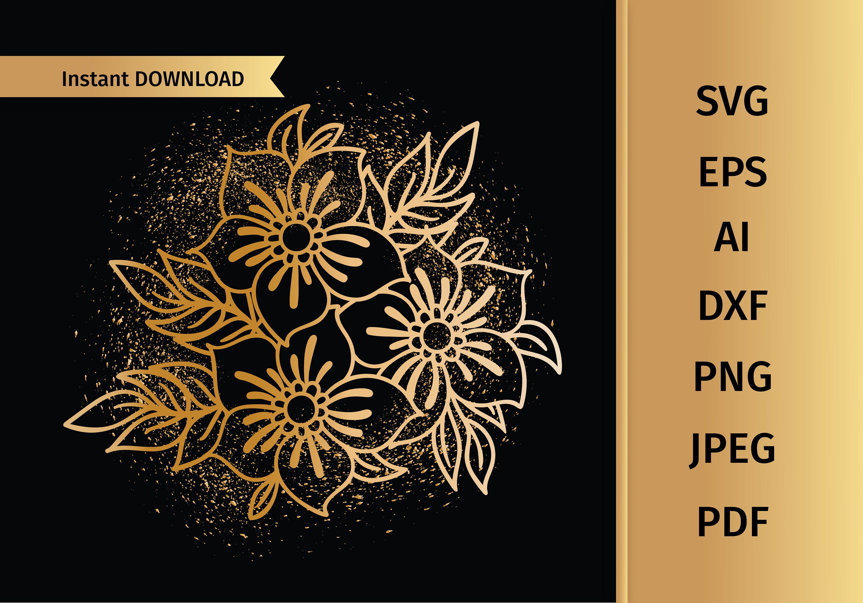 Floral Bouquet SVG Floral PNG Flower SVG. | Etsy