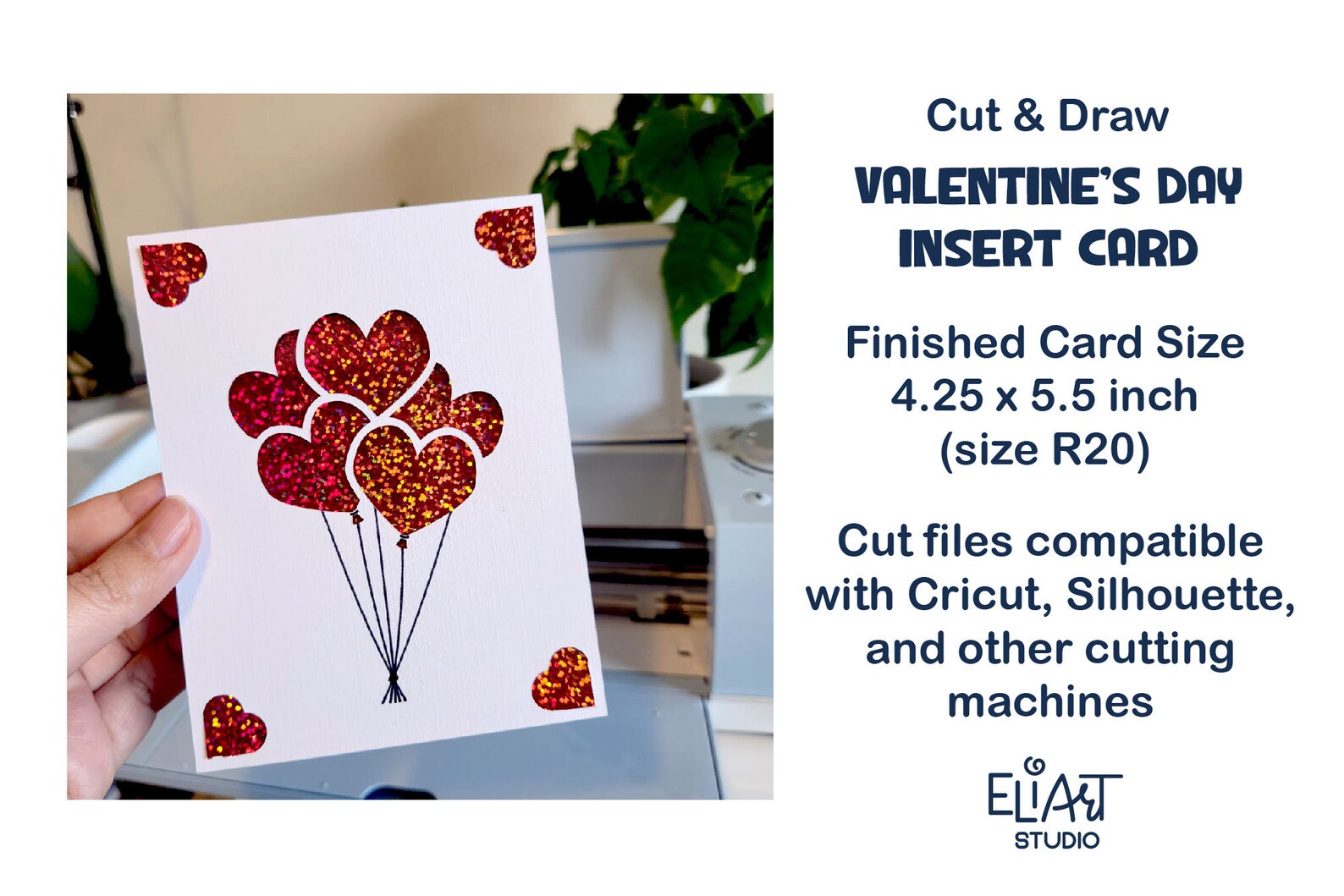 Happy Valentines Day Insert Card, Valentine Card SVG Design, Valentine ...