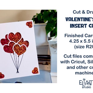 Happy Valentines Day Insert Card, Valentine Card SVG Design, Valentine ...