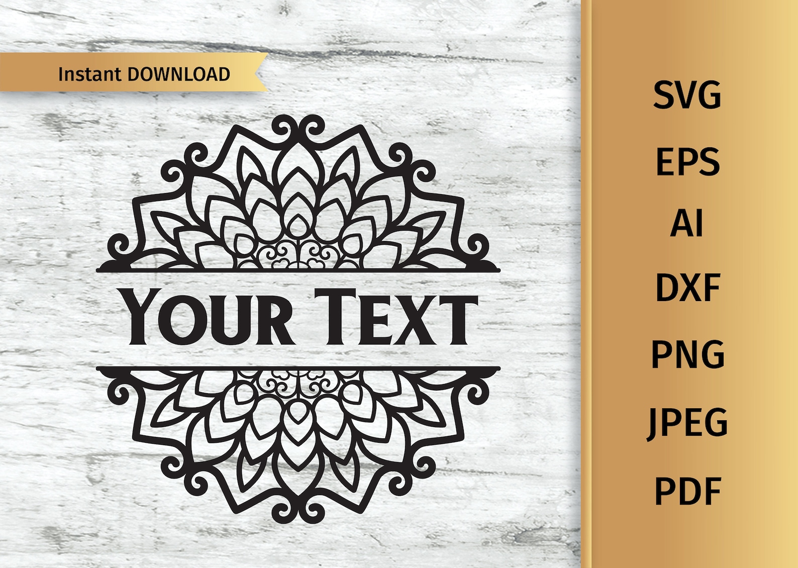 Split Mandala Bundle SVG Mandala Monogram SVG Zentangle SVG | Etsy