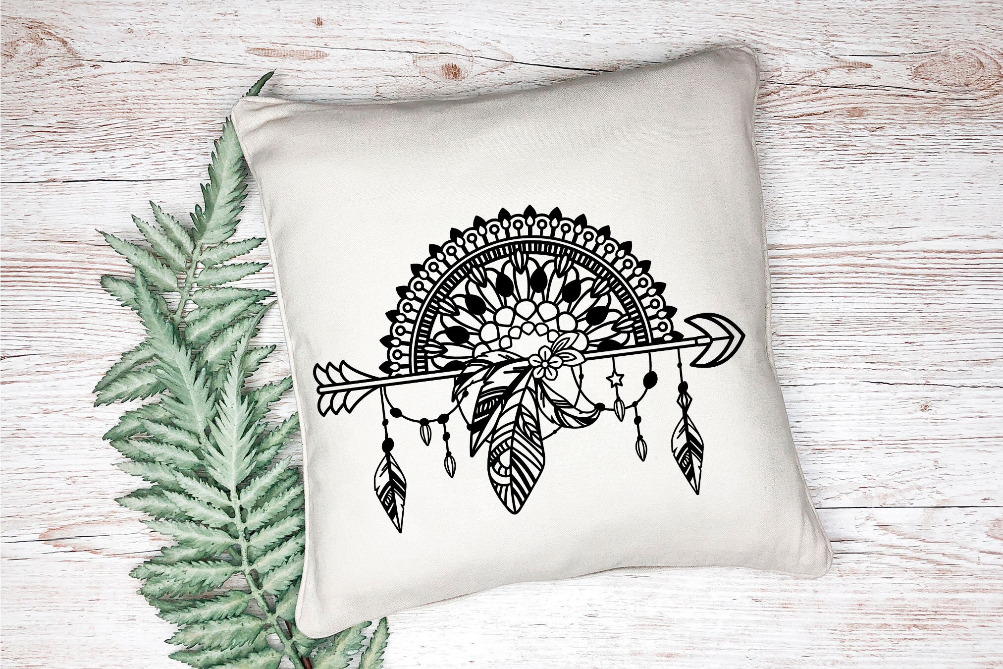 Boho Mandala SVG Boho SVG Arrow Tribal SVG With Feathers and | Etsy