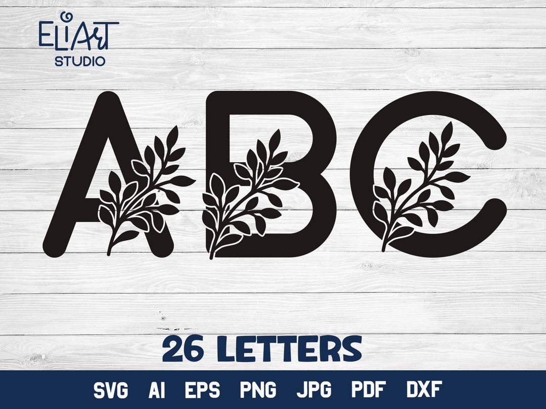 Letters SVG, Leaves and Branches ABC, Alphabet SVG Letters. - Etsy