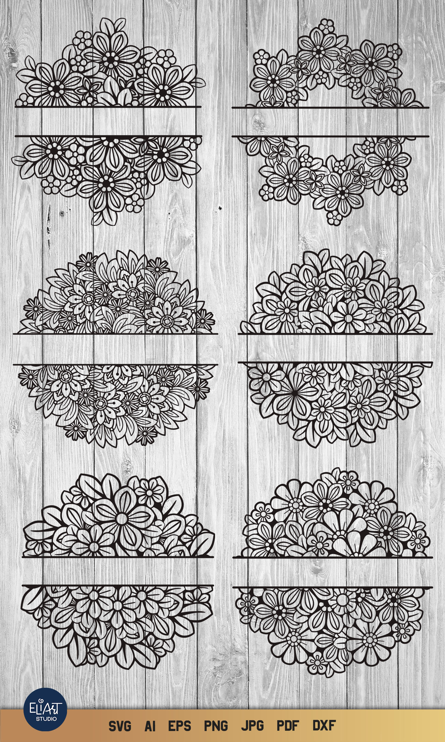 Split Mandala SVG Flower Mandala SVG Summer SVG Flower - Etsy